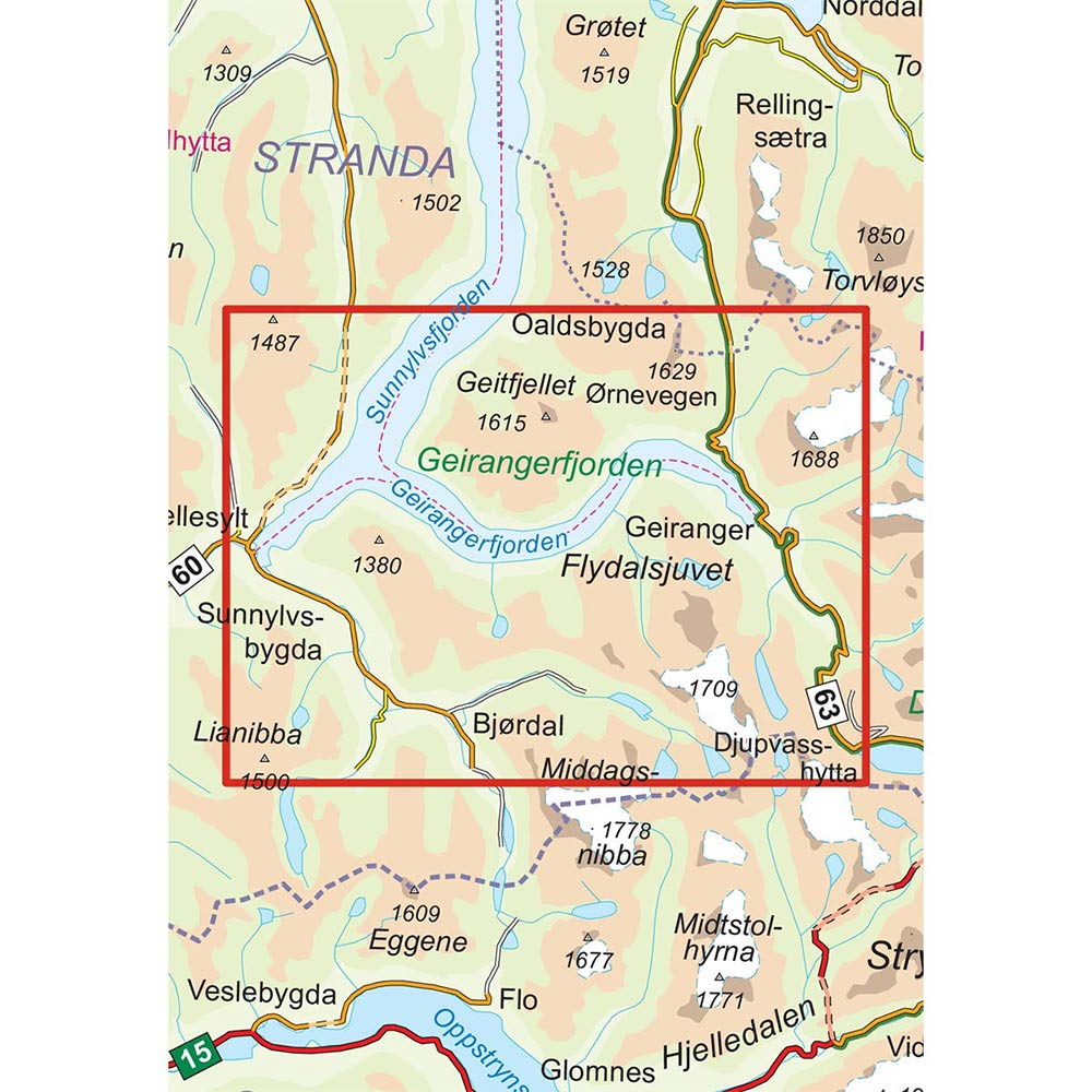 Nordic Outdoor. GEIRANGERFJORDEN 1:25 000